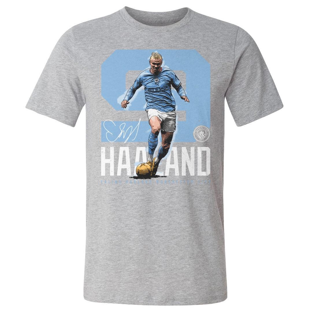 Erling Haaland Men's Cotton T-shirt - Manchester Premier League Erling ...