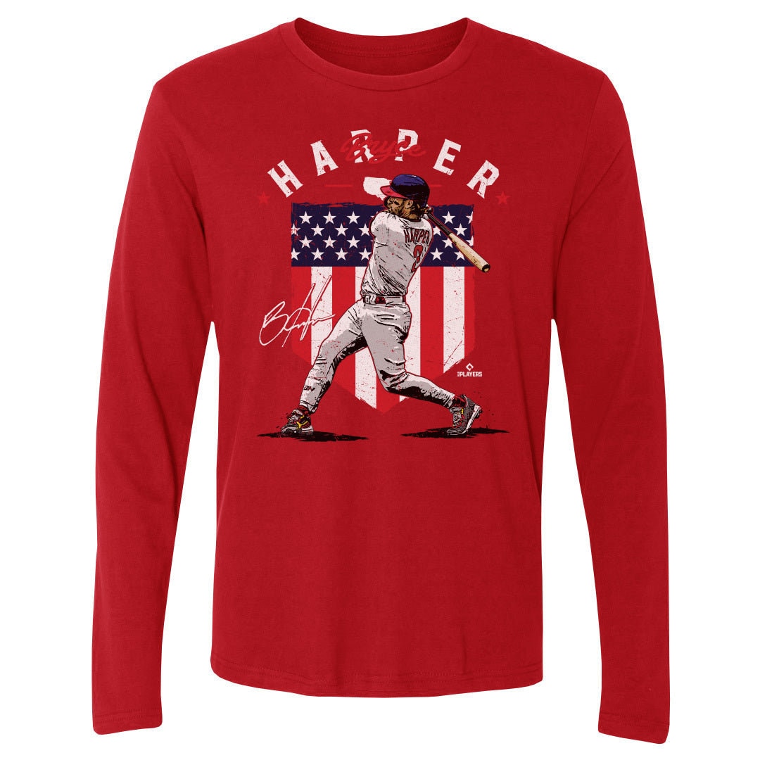 Bryce Harper Men's Long Sleeve T-shirt - Philadelphia Baseball Bryce ...
