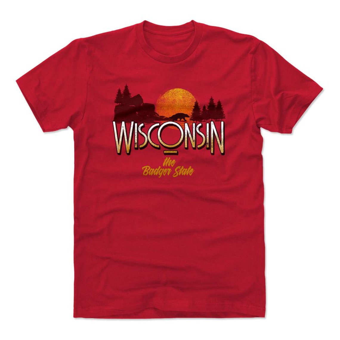 Wisconsin Men's Cotton T-shirt Wisconsin Lifestyle - Etsy UK