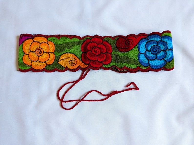 FLORAL EMBROIDERY B E L T Mexican Woven Belt Mexican - Etsy