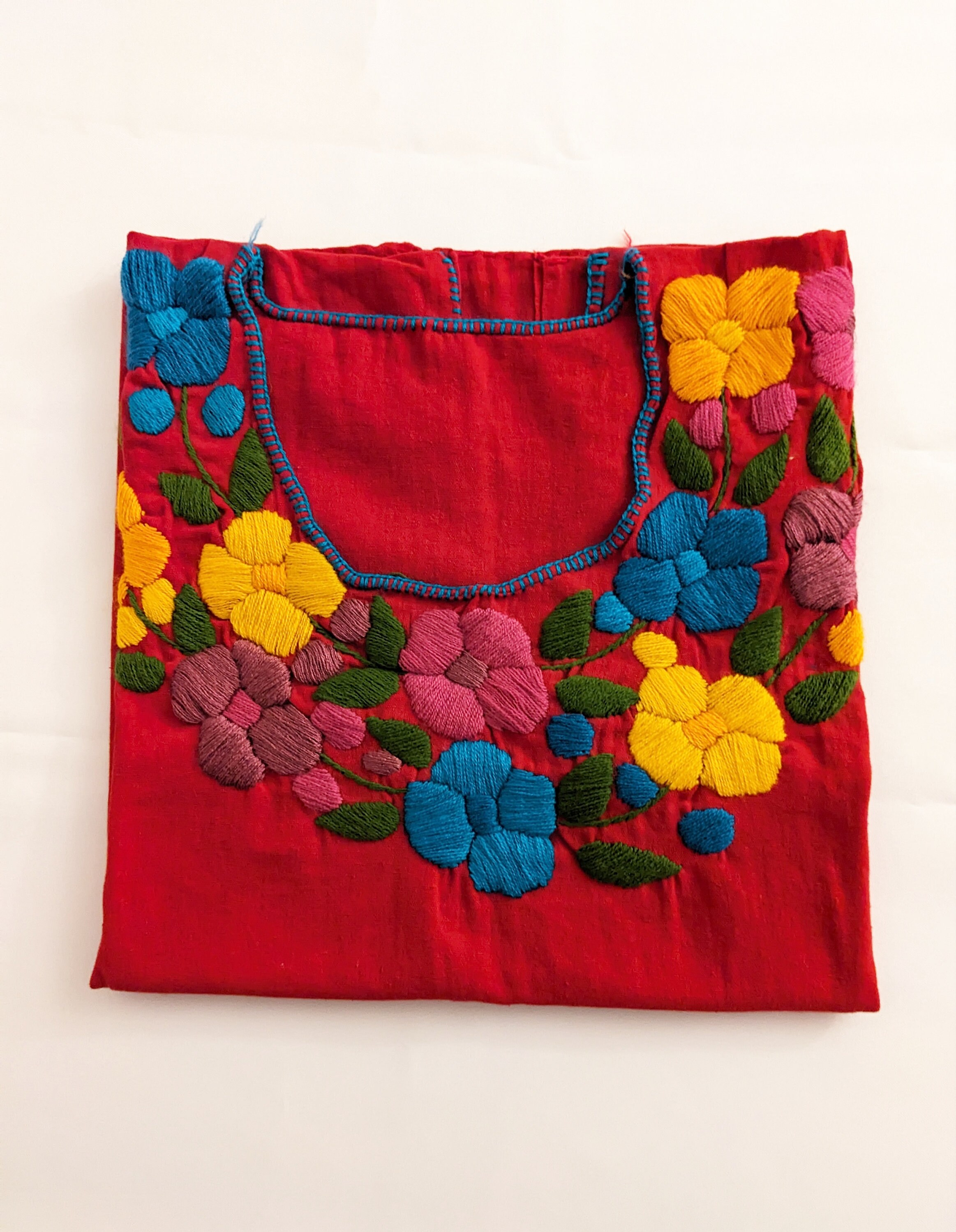 Floral Embroidered Mexican Blouse, Fiesta Top - Etsy