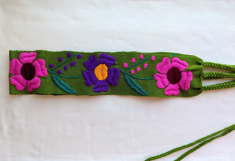 FLORAL EMBROIDERY B E L T Mexican Woven Belt Mexican - Etsy