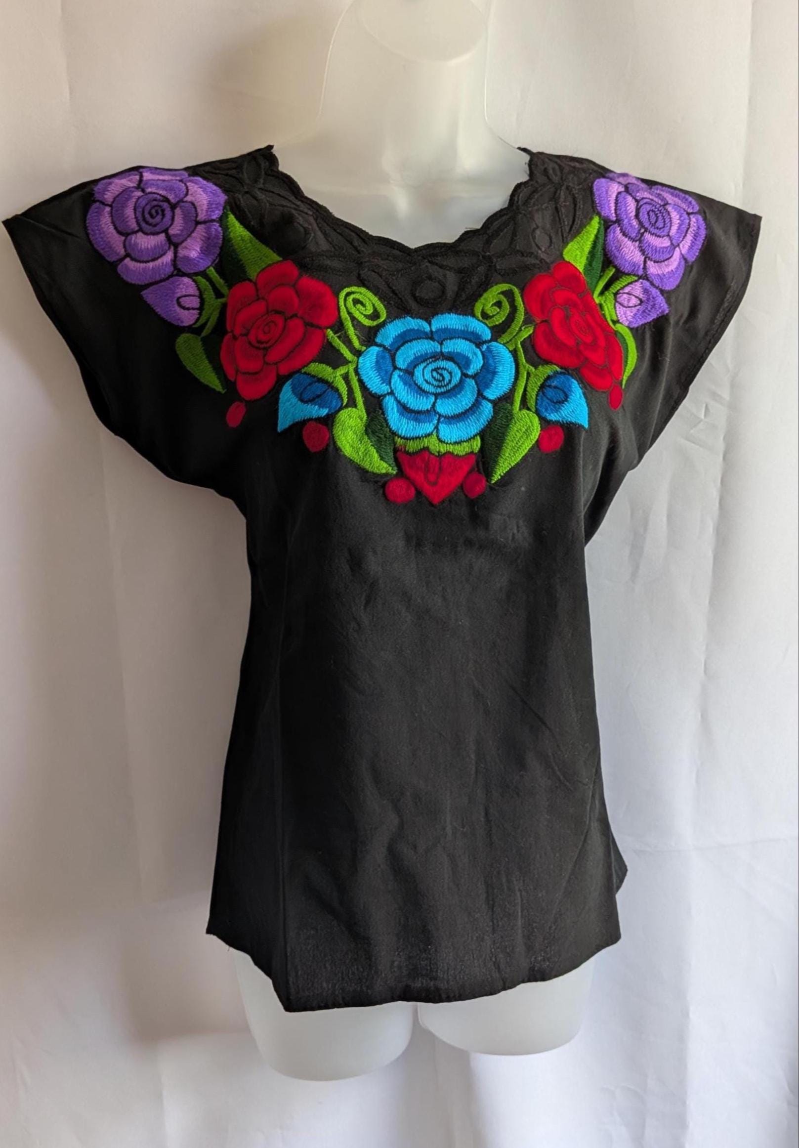 Mexican Blouse, Hand-made, Best Flowers Blouse, Mexican Party Blouse ...