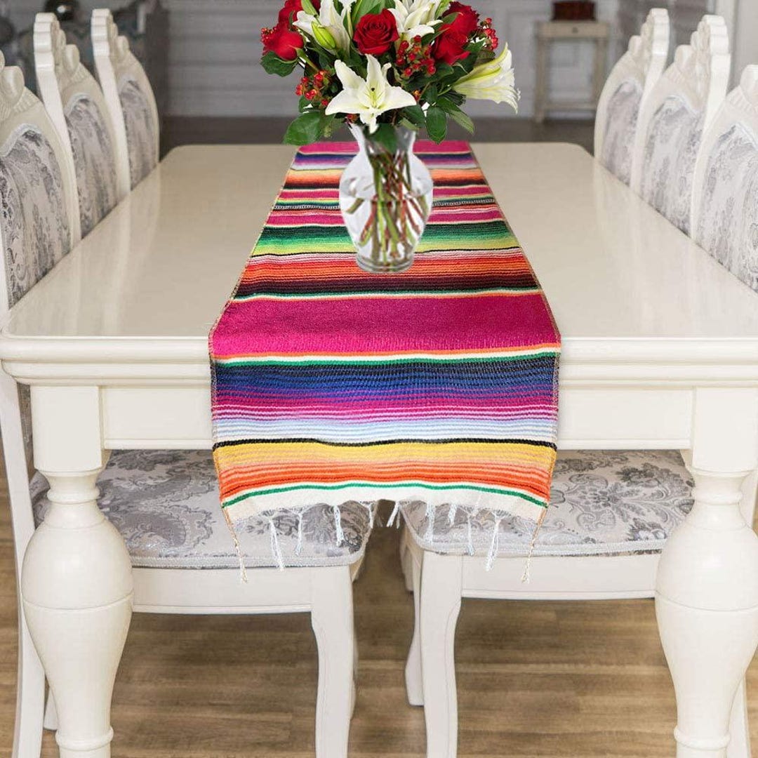 Mexican Table Runner, Camino De Mesa Estilo Zarape Mexicano, Mexican ...