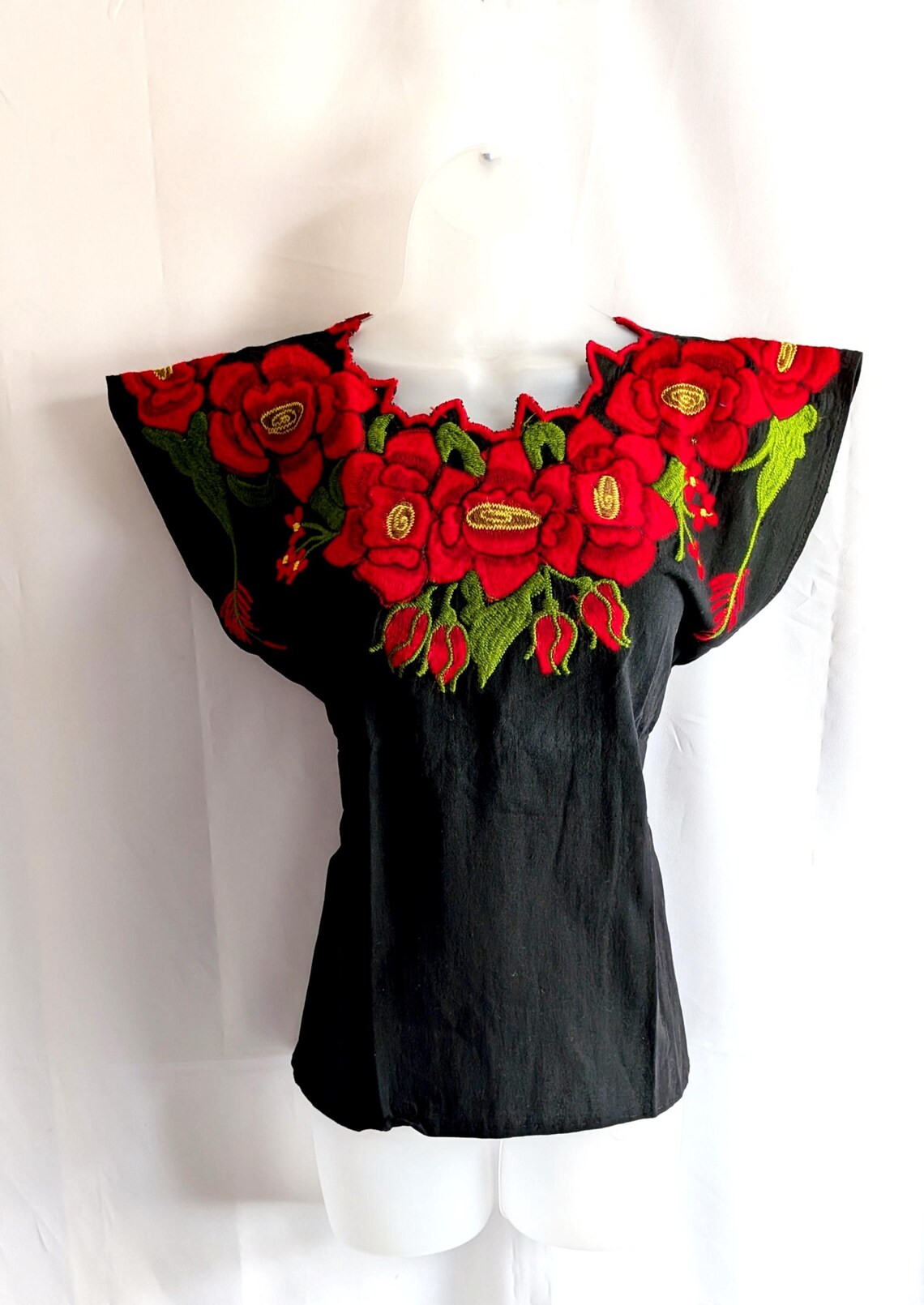 Mexican Blouse, Hand-made, Best Flowers Blouse, Mexican Party Blouse ...