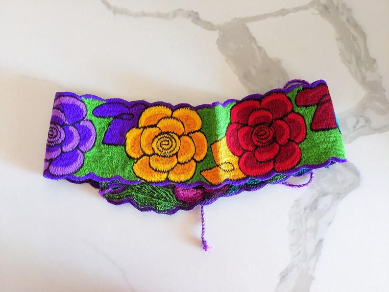 FLORAL EMBROIDERY B E L T Mexican Woven Belt Mexican - Etsy
