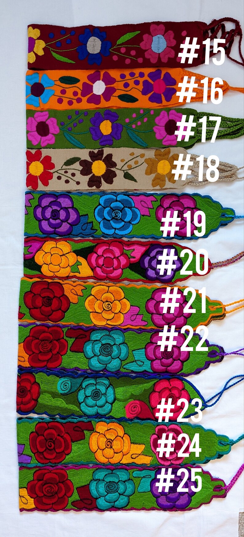 FLORAL EMBROIDERY B E L T Mexican Woven Belt Mexican - Etsy