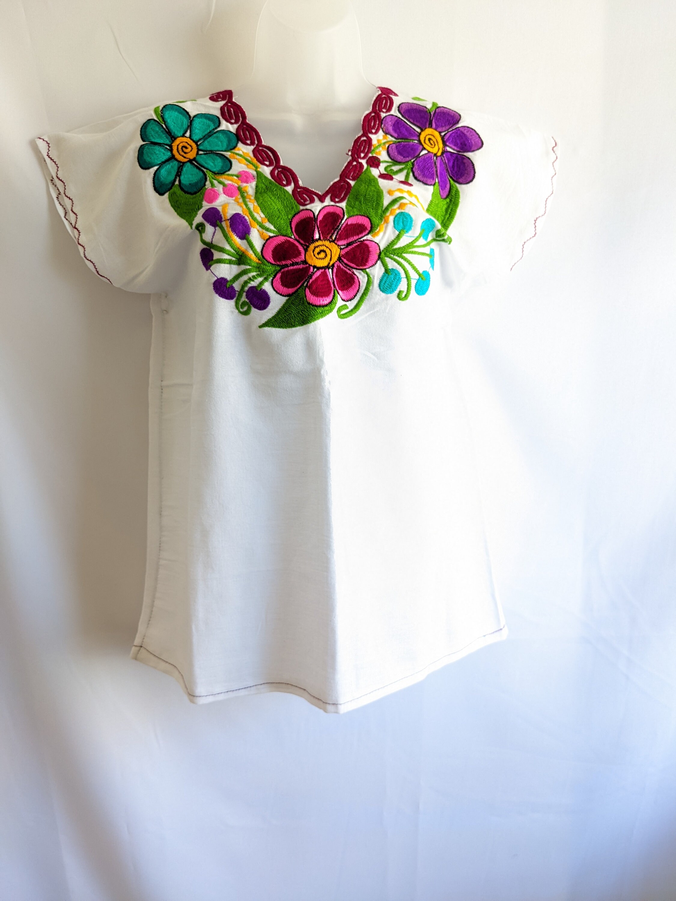 Floral Embroidered Blouse Blusa Tipica Mexicana Fiesta - Etsy