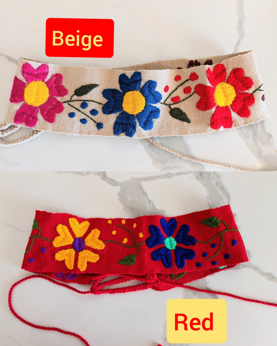 FLORAL EMBROIDERY B E L T Mexican Woven Belt Mexican - Etsy