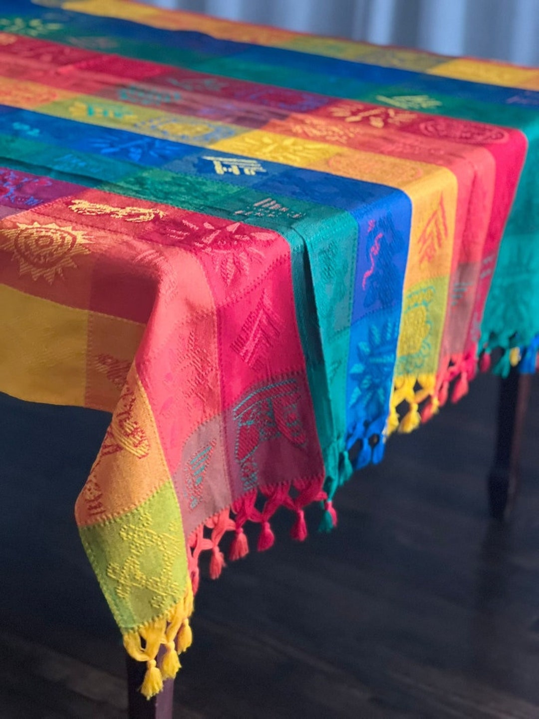 Mexican Table Cloth, Mantel Azteca Mexicano, Mexican Azteca Table Cloth ...