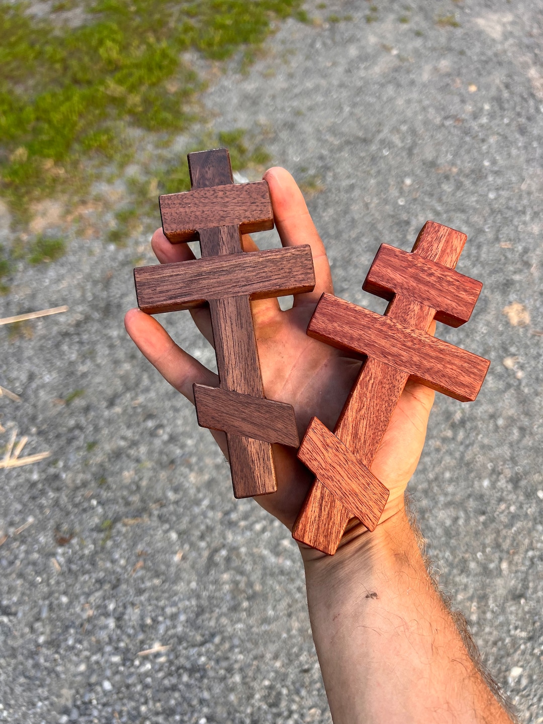 Walnut Orthodox Handheld Cross - Etsy