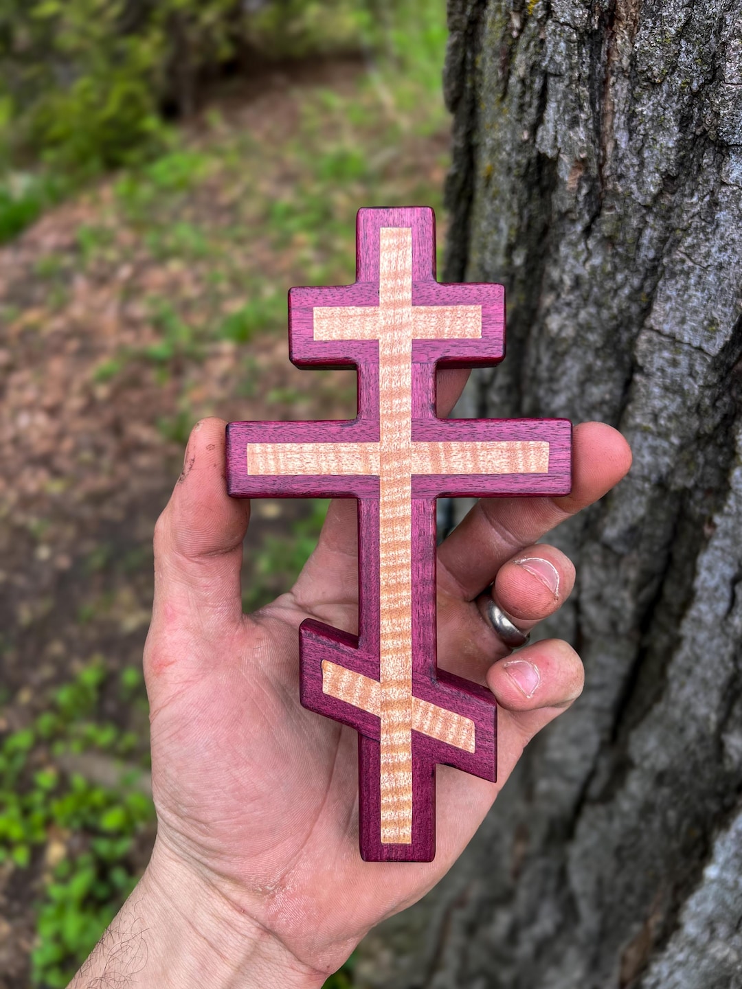 Purpleheart and Maple Orthodox Wall Cross - Etsy