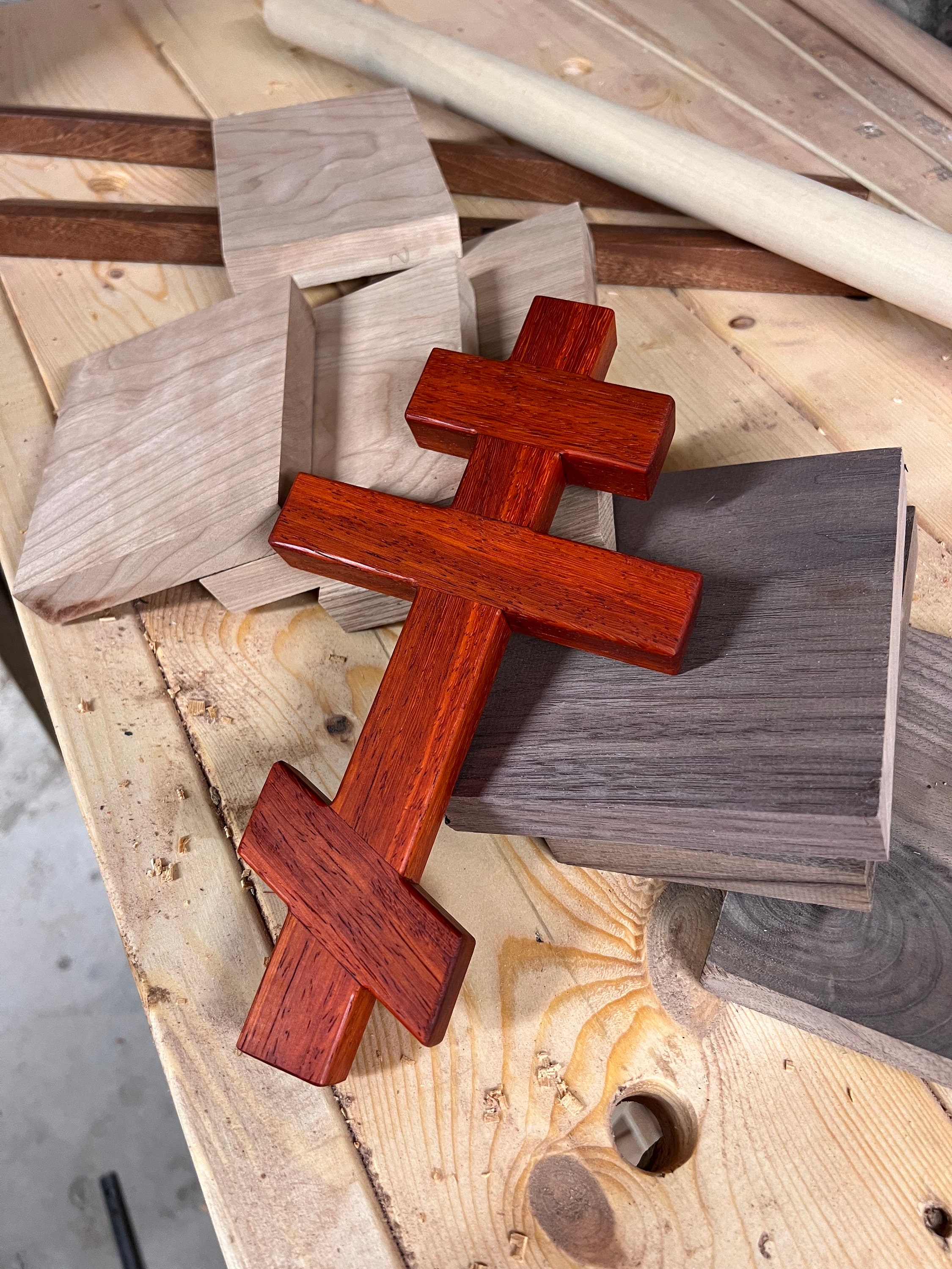 Padauk Wood Orthodox Wall Cross - Etsy
