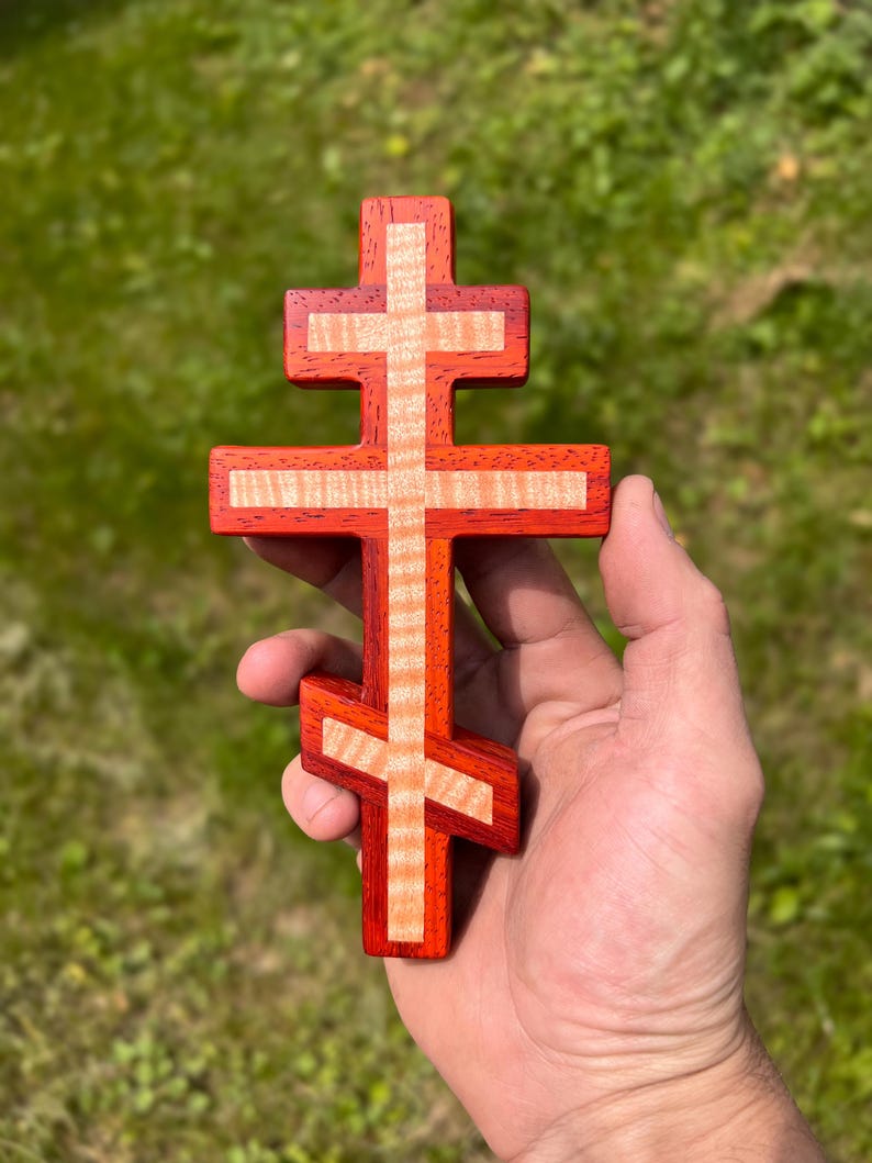 Padauk and Flame Maple Orthodox Wall Cross - Etsy