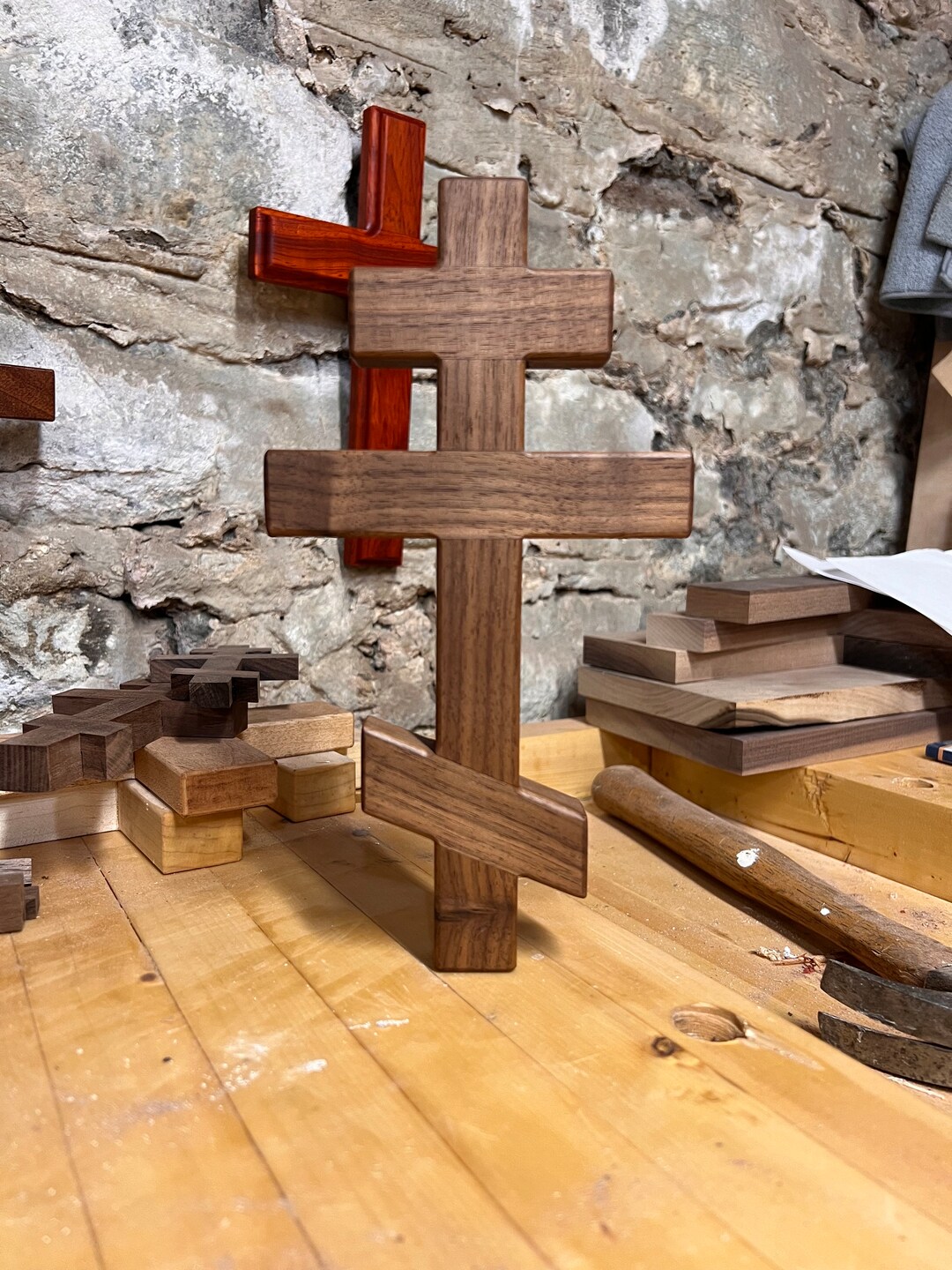 Walnut Wooden Orthodox Wall Cross - Etsy