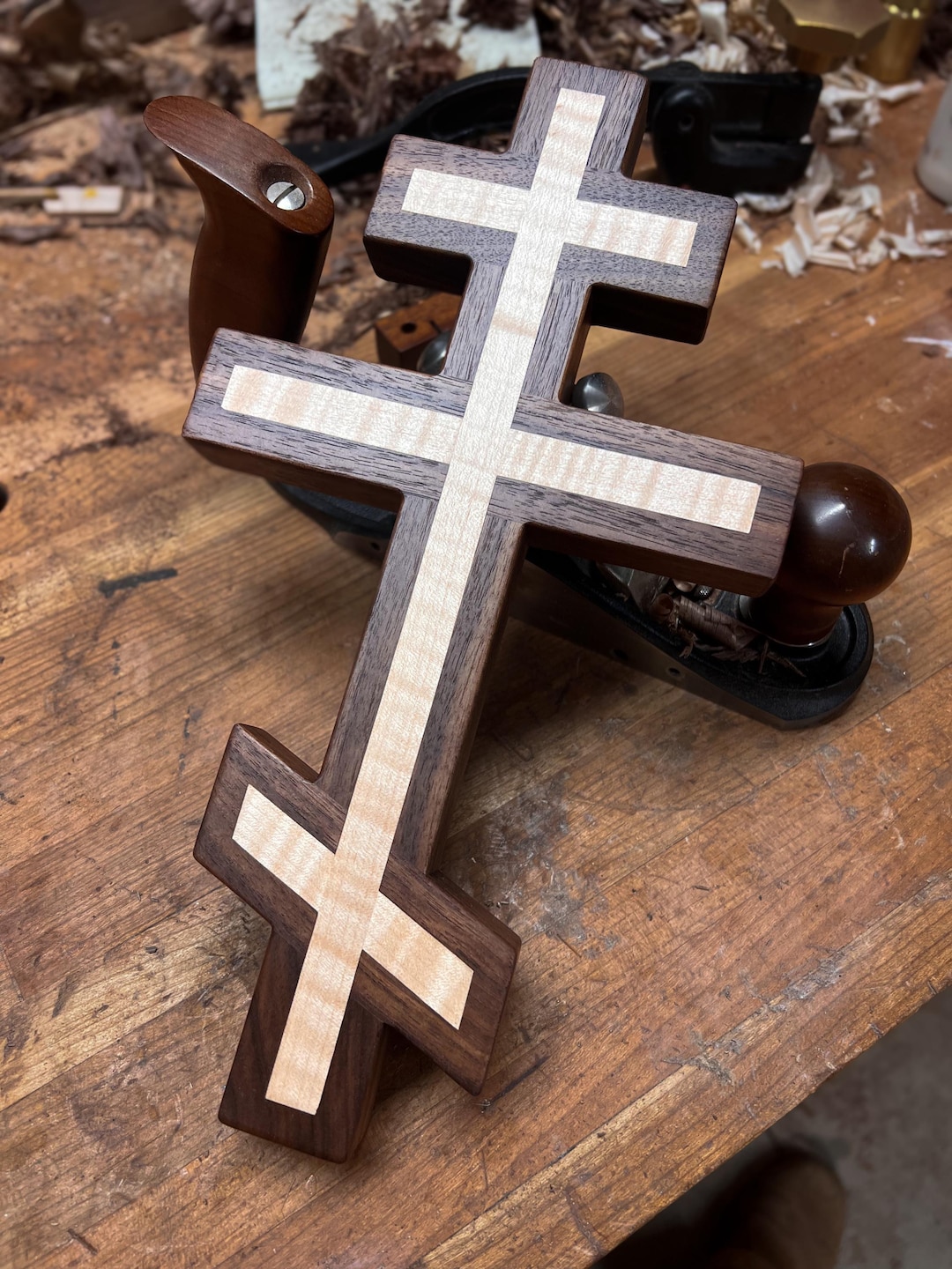 Walnut Inlayed Wooden Orthodox Wall Cross - Etsy