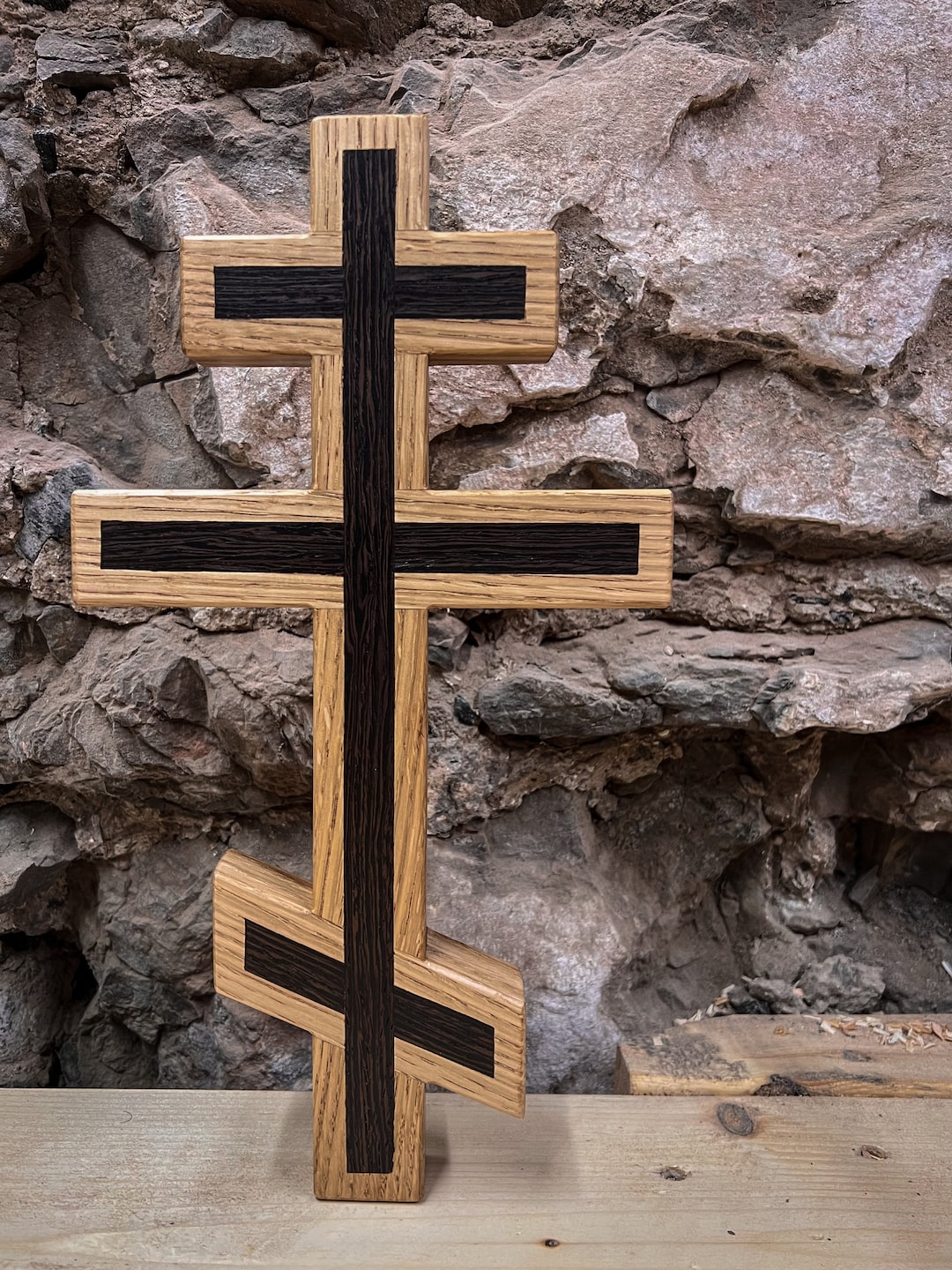 Oak Inlayed Wooden Orthodox Wall Cross - Etsy