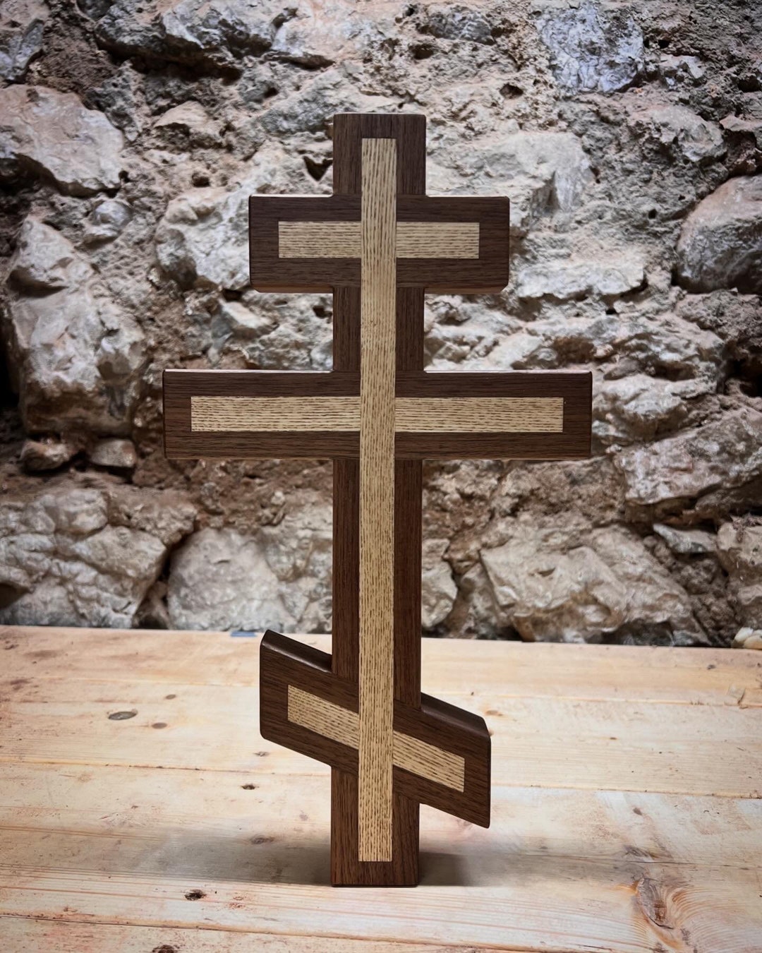 Walnut Inlayed Wooden Orthodox Wall Cross - Etsy