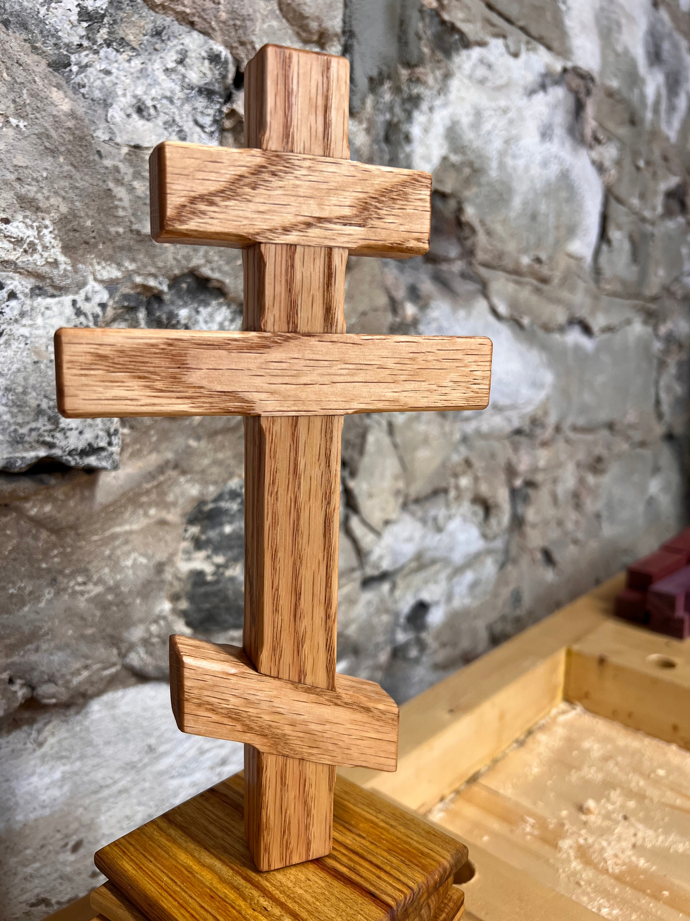 Oak Wooden Orthodox Wall Cross - Etsy UK