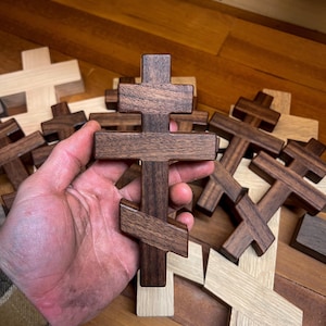 Walnut Orthodox Handheld Cross - Etsy