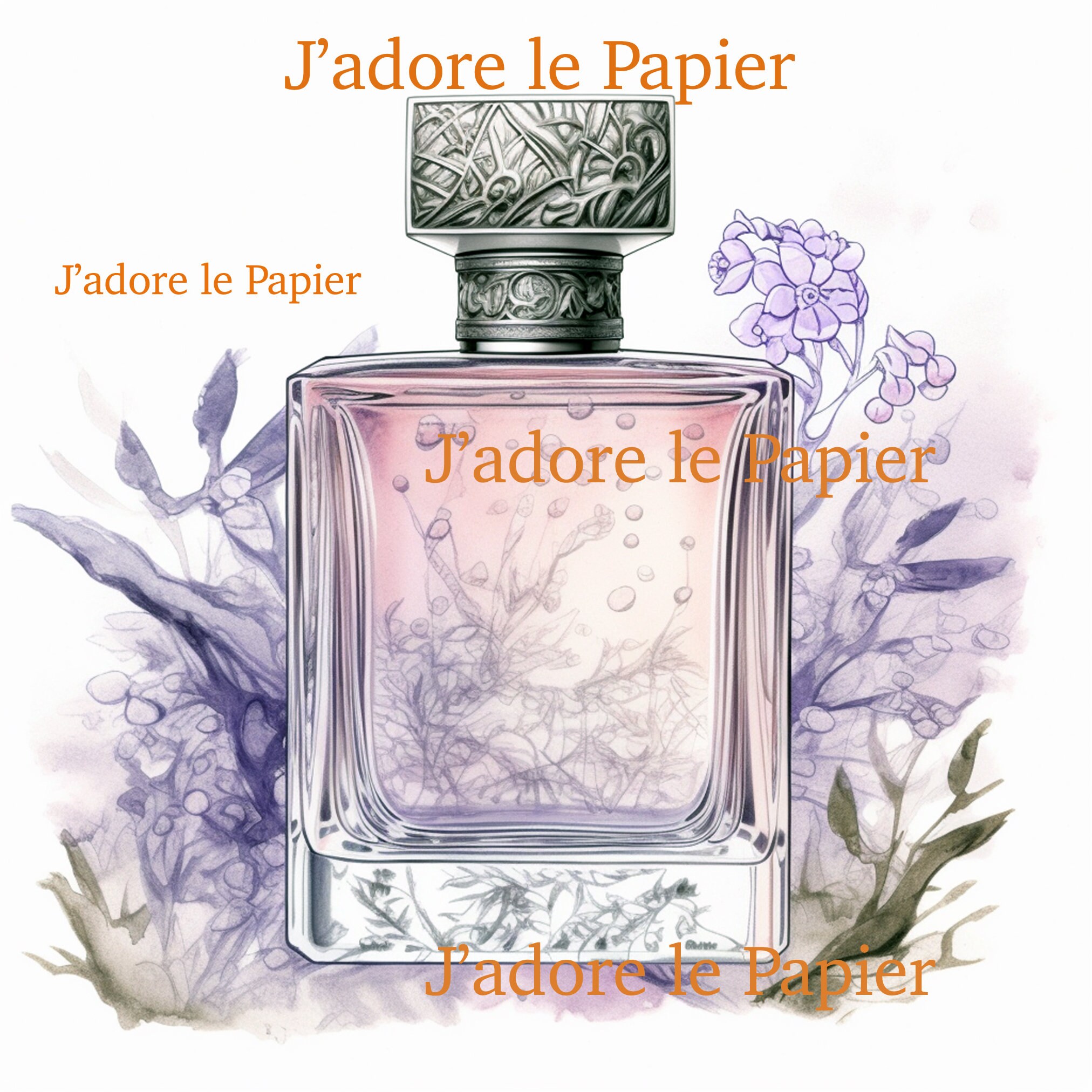 Violettes Et Vanille Perfume Printable Stationery - Download 16 Pieces ...