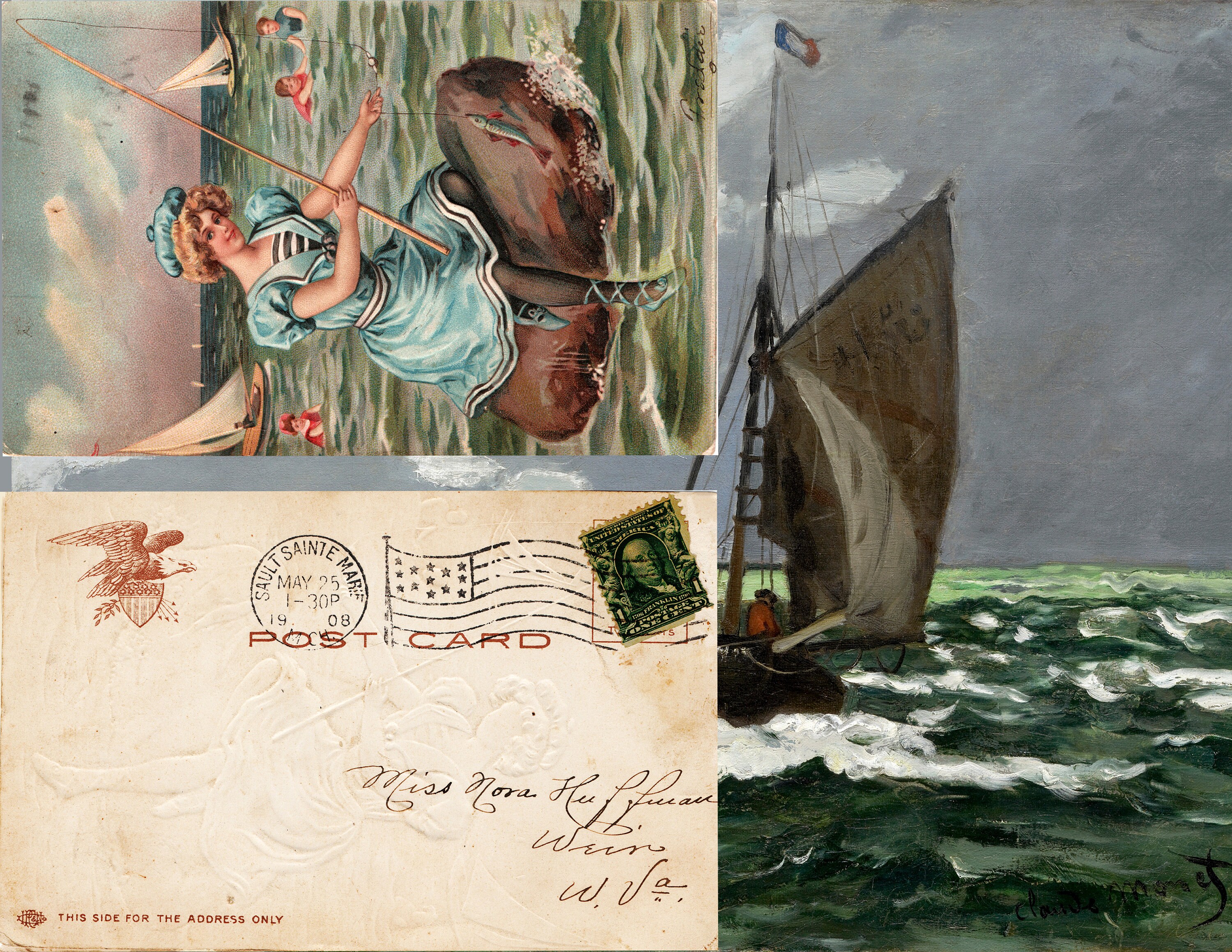 Biarritz Seaside Postcards & Prayer Cards Digital Set for Journals, Art ...