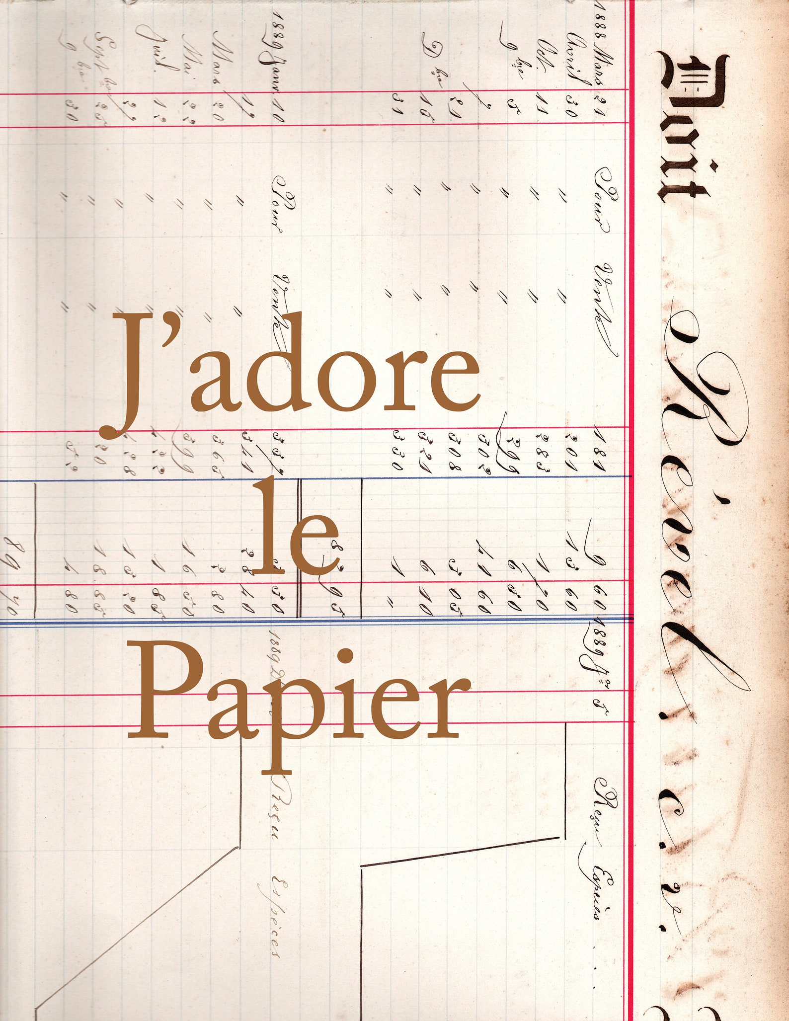Antique French Ledger Paper: 1888 Journal Ephemera (digital Download ...