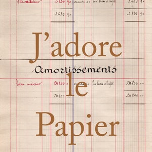 Antique French Ledger Paper: 1888 Journal Ephemera (digital Download ...