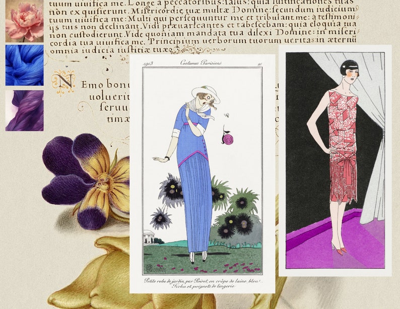 1920s Spring Summer French Fashion Plates, Calendars, Calligraphy Pages ...