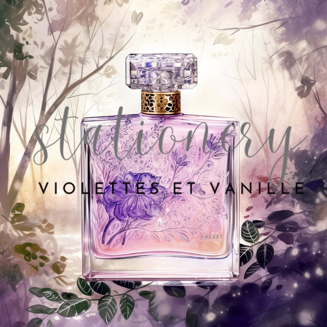 Violettes Et Vanille Perfume Printable Stationery - Download 16 Pieces ...