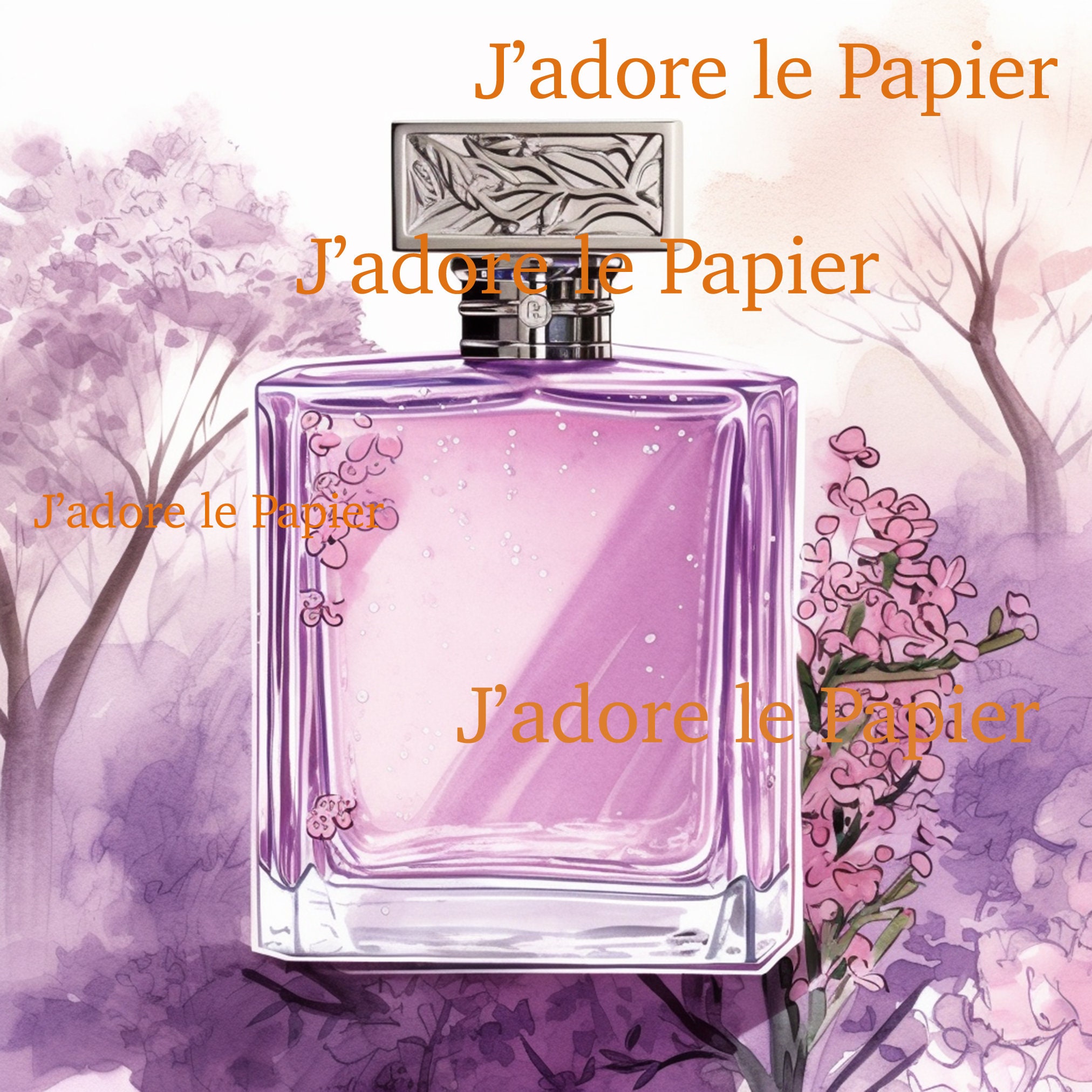 Violettes Et Vanille Perfume Printable Stationery - Download 16 Pieces ...