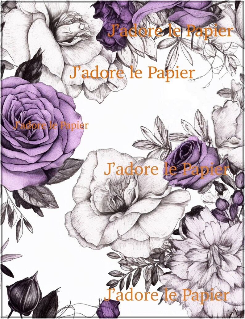 Violettes Et Vanille Perfume Printable Stationery - Download 16 Pieces ...