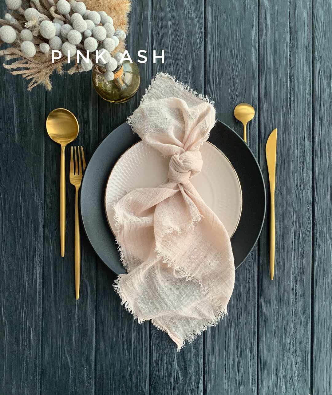 Pink Ash Cheesecloth Napkins, Rustic Wedding Gauze Napkin, Cloth ...