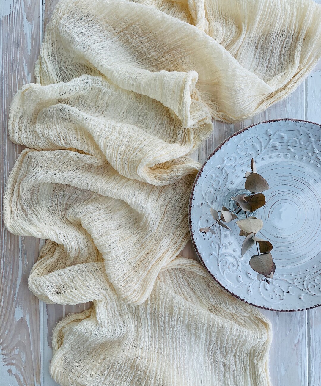 Ivory Cotton Gauze Table Runners Are Tender Table Centerpiece - Etsy
