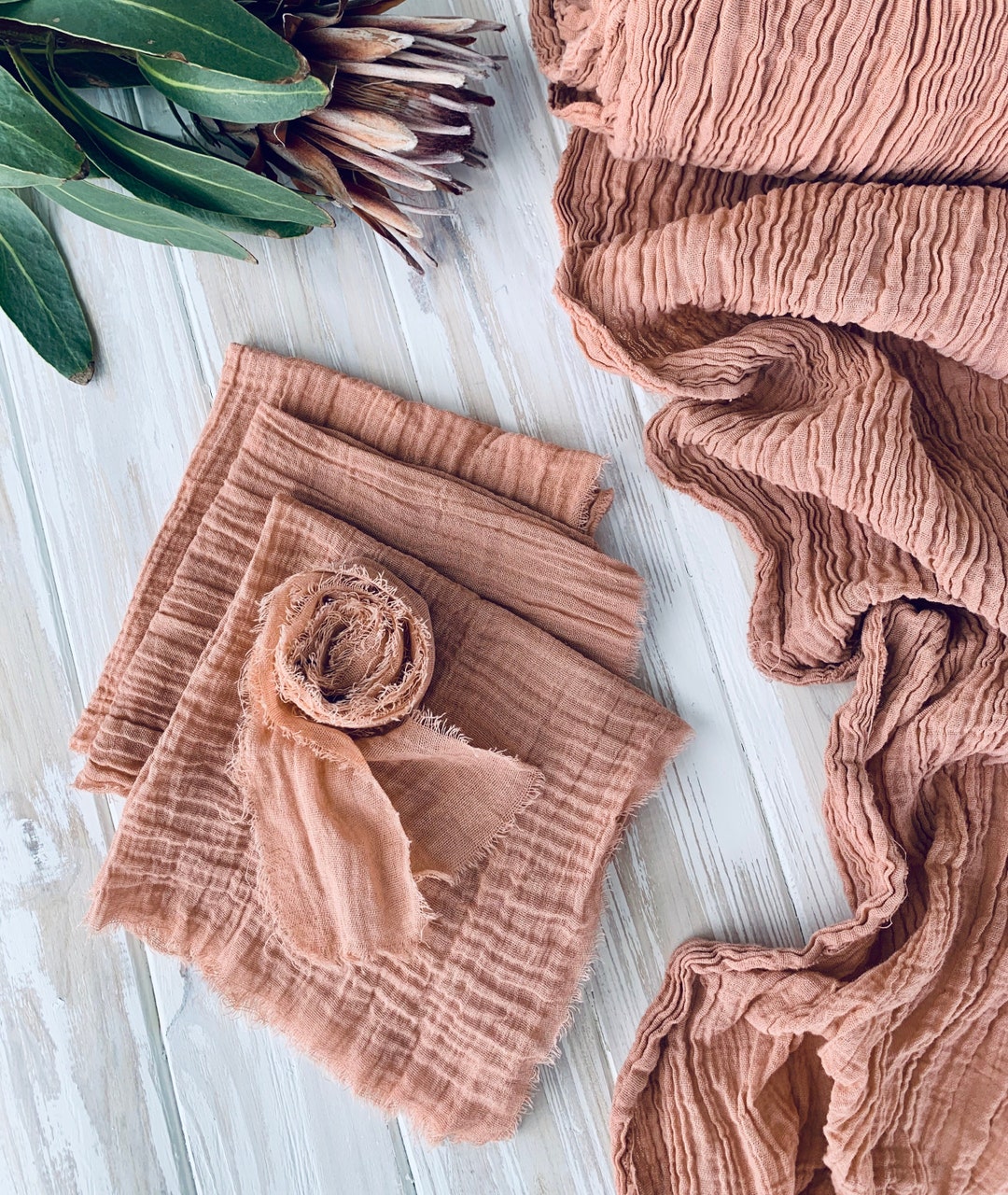 Coffee Pink Rustic Gauze Napkins Are Perfect as Bridal Shower Napkin ...