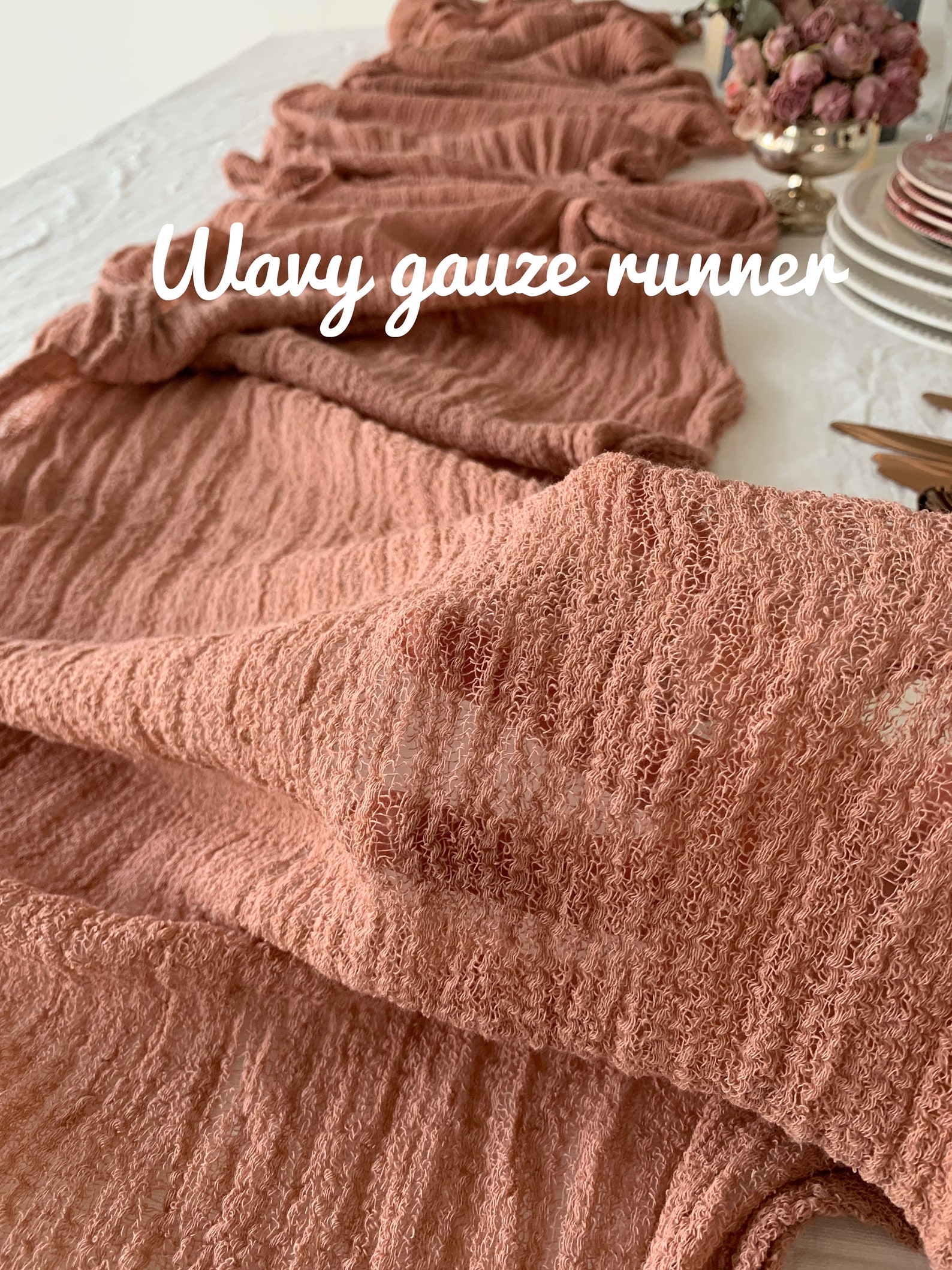 Pink Ash Boho Style Table Runner for Wedding Cheescloth - Etsy