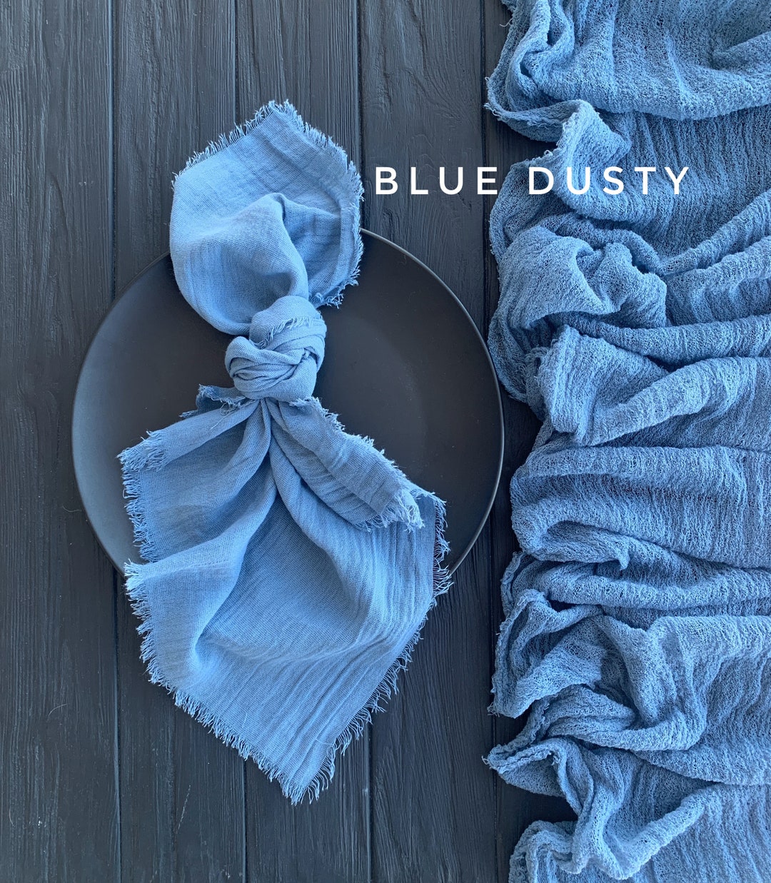 Blue Dusty Color Cheese Cloth Napkins, Set Custom Dyed Gauze Cloth ...