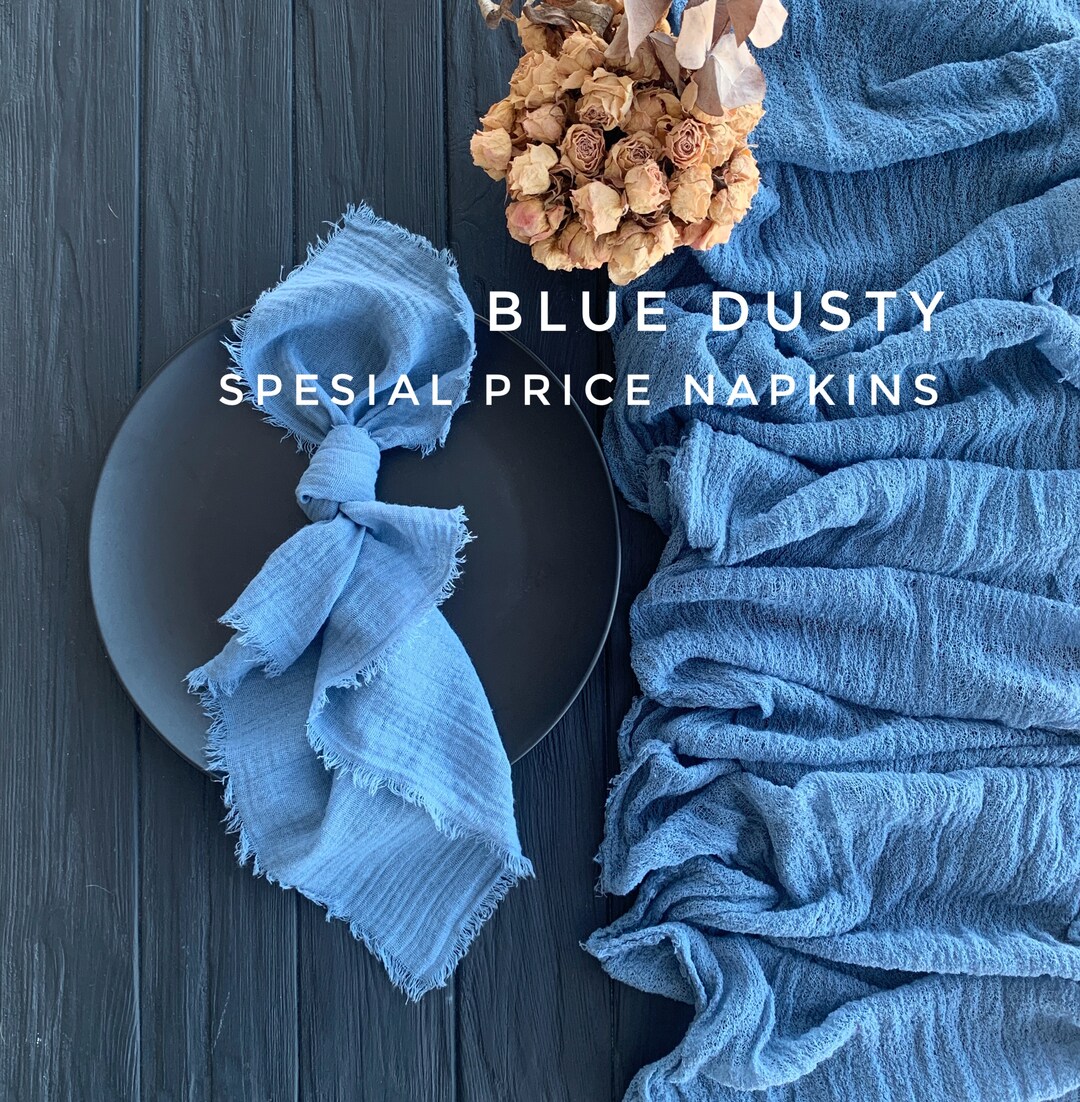 Dusty Blue Cheesecloth Napkins for Sweetheart Table, Gauze Napkin ...