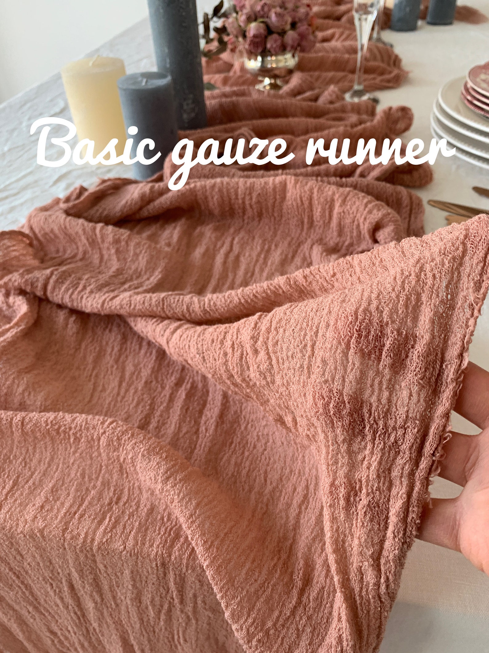 Pink Ash Boho Style Table Runner for Wedding Cheescloth - Etsy