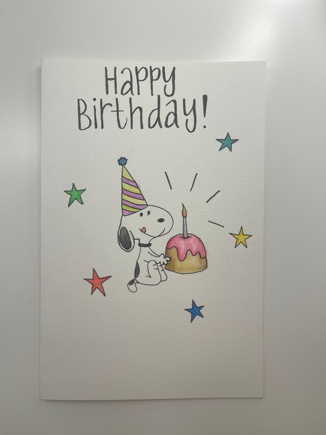 Snoopy Birthday Card Cute Birthday Card Snoopy Kids Birthday - Etsy