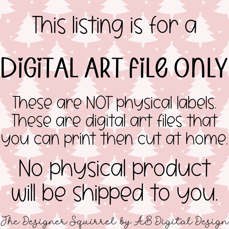 Printable Christmas Gift Tag Labels Print Then Cut Print - Etsy