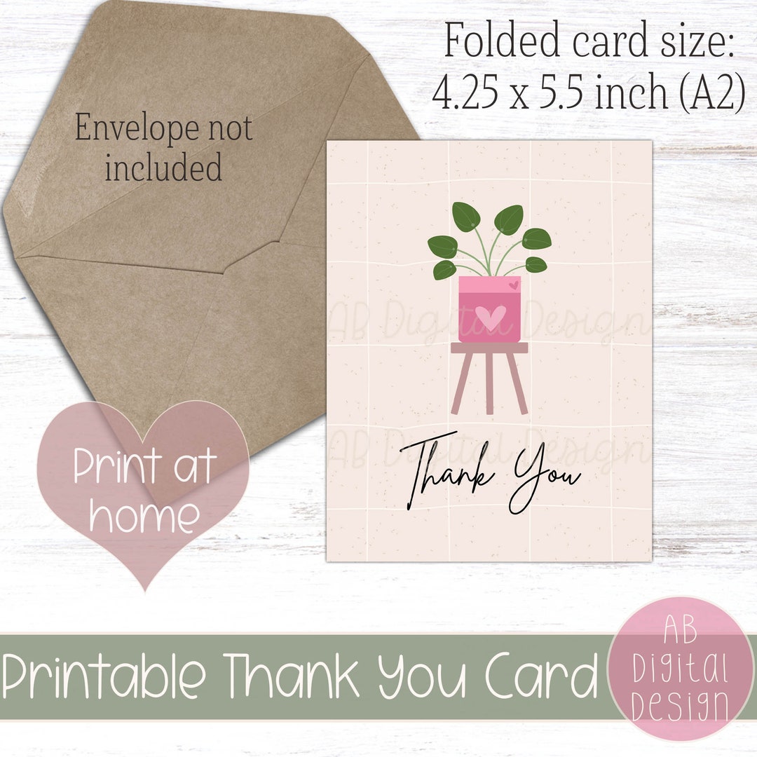 Printable Thank You Card Design | Greeting Card Download | Print at ...