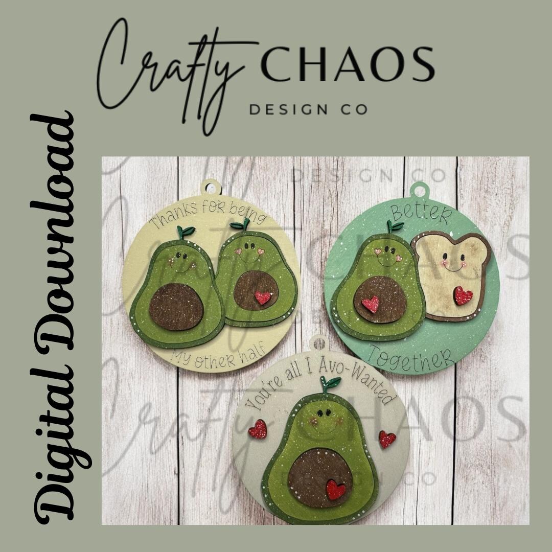 Avocado Ornament or Gift Tag SVG File | Laser Cut File | Valentine ...