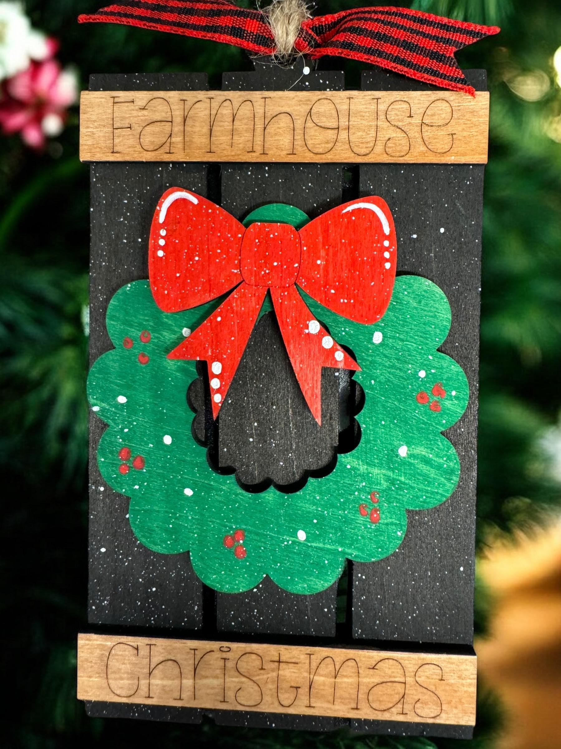 Farm House Pallet Style Handmade Wooden Ornament | Truck, Wreath ...