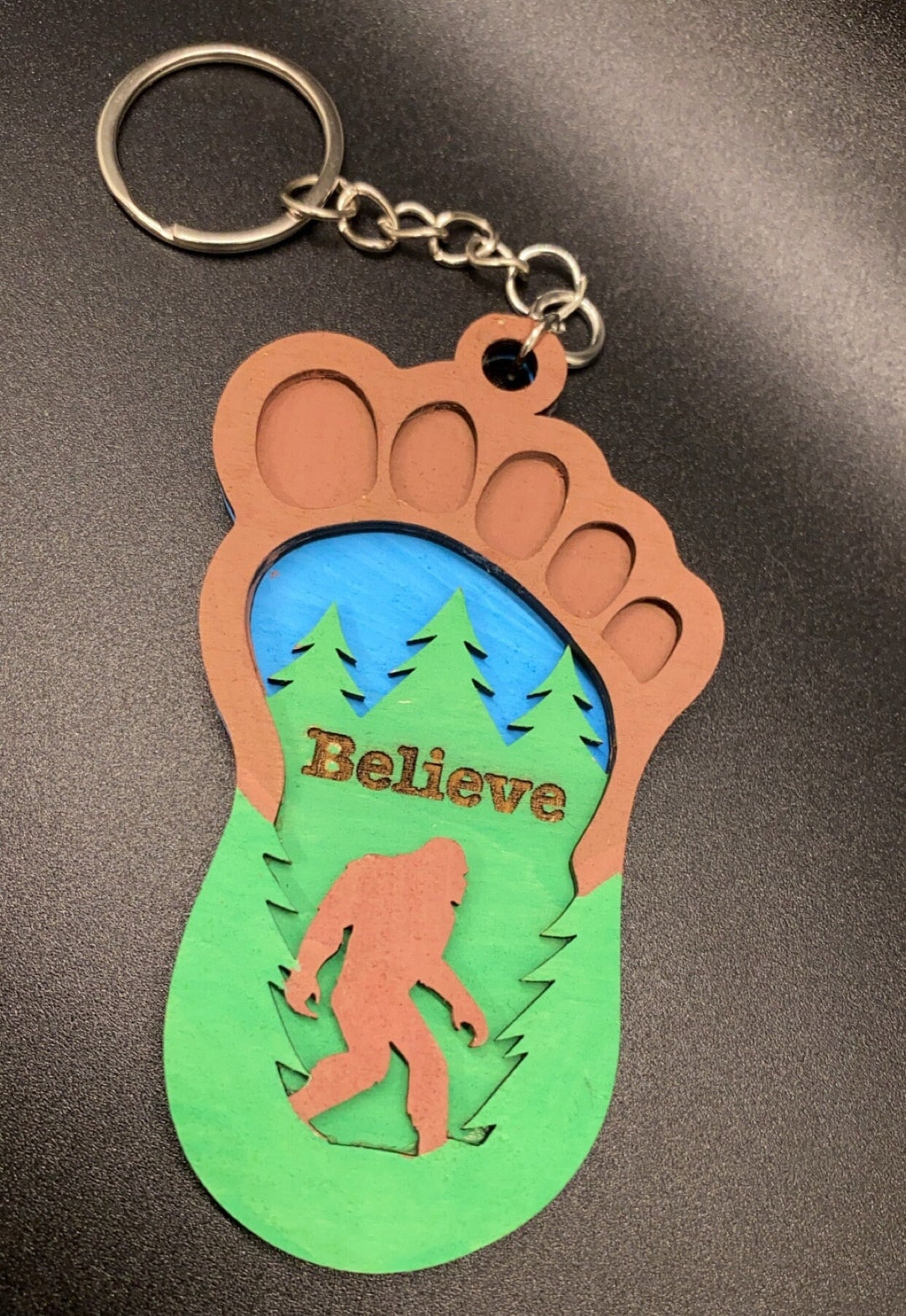 Big Foot Believer Keychain | Big Foot | Sasquatch | Hand-painted ...