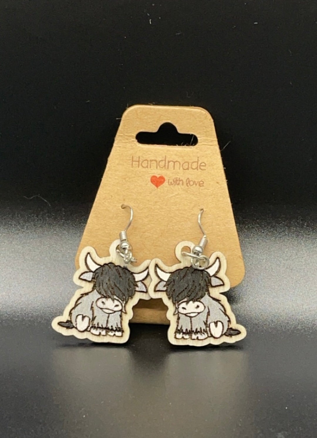 Highland Cow Dangle Earrings, Cow Earrings, Animal Earrings, Handmade ...