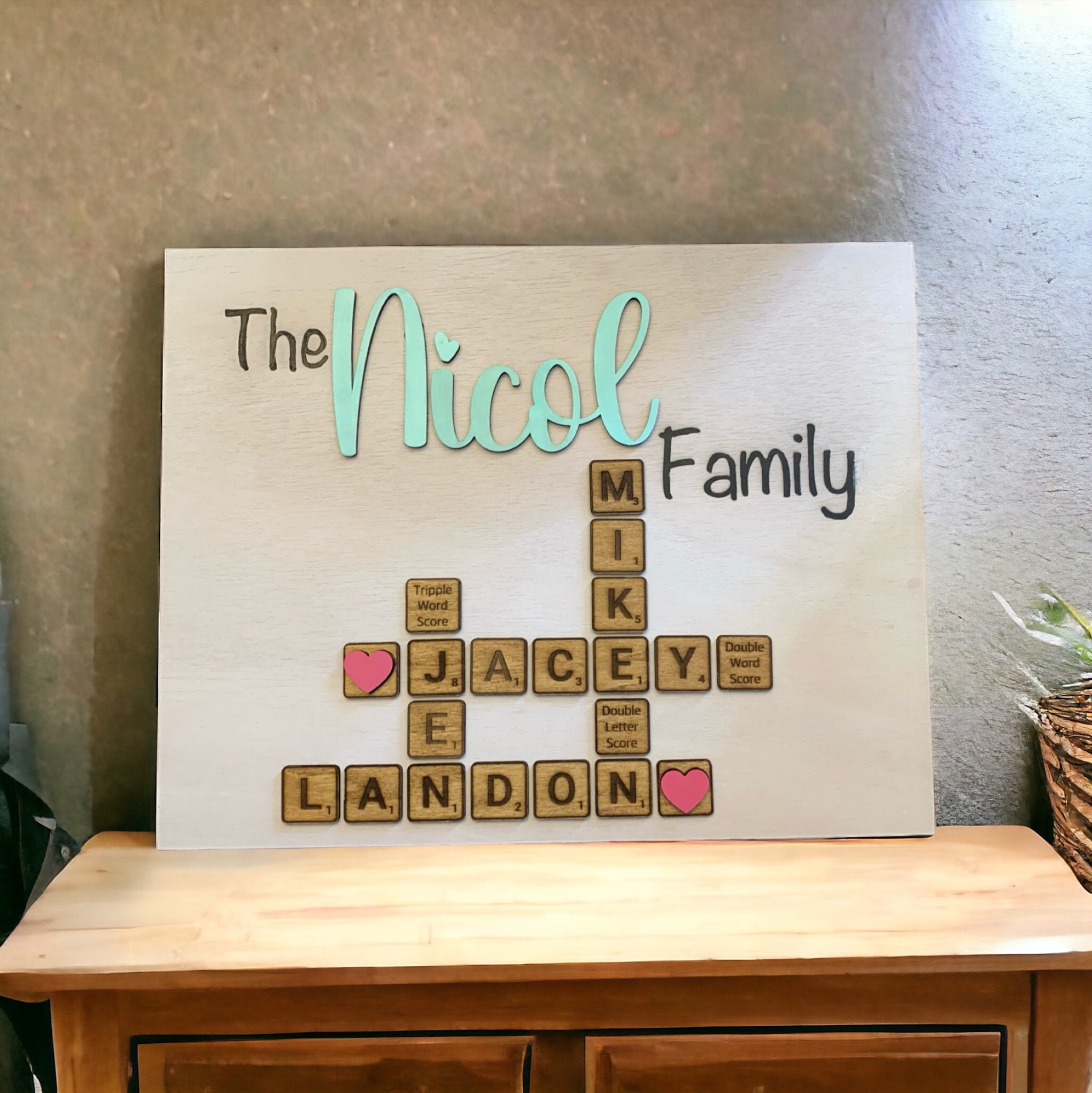 Scrabble Tile Wall Art | Personalized Family Name Sign | Mother's Day ...