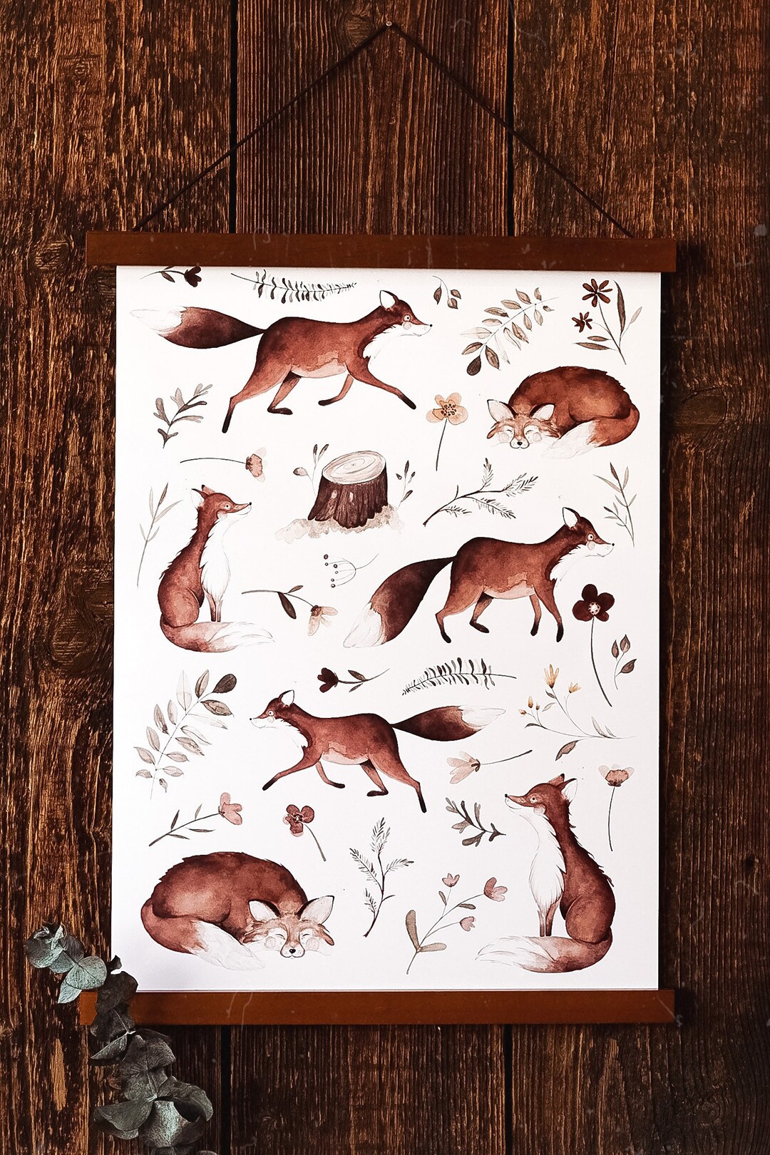 Poster DIN A3 Renards de la forêt Renards muraux Décoration chambre d ...