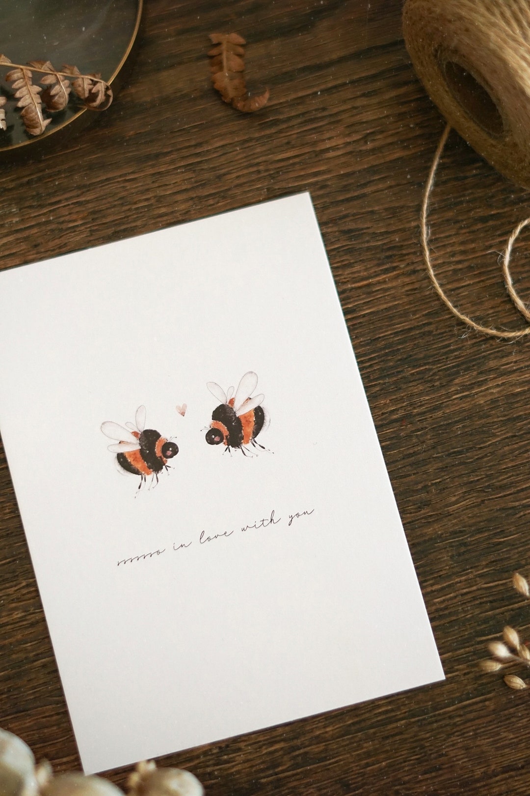 Bumblebee Love Bees Couple Partner Friends Greeting Card - Etsy