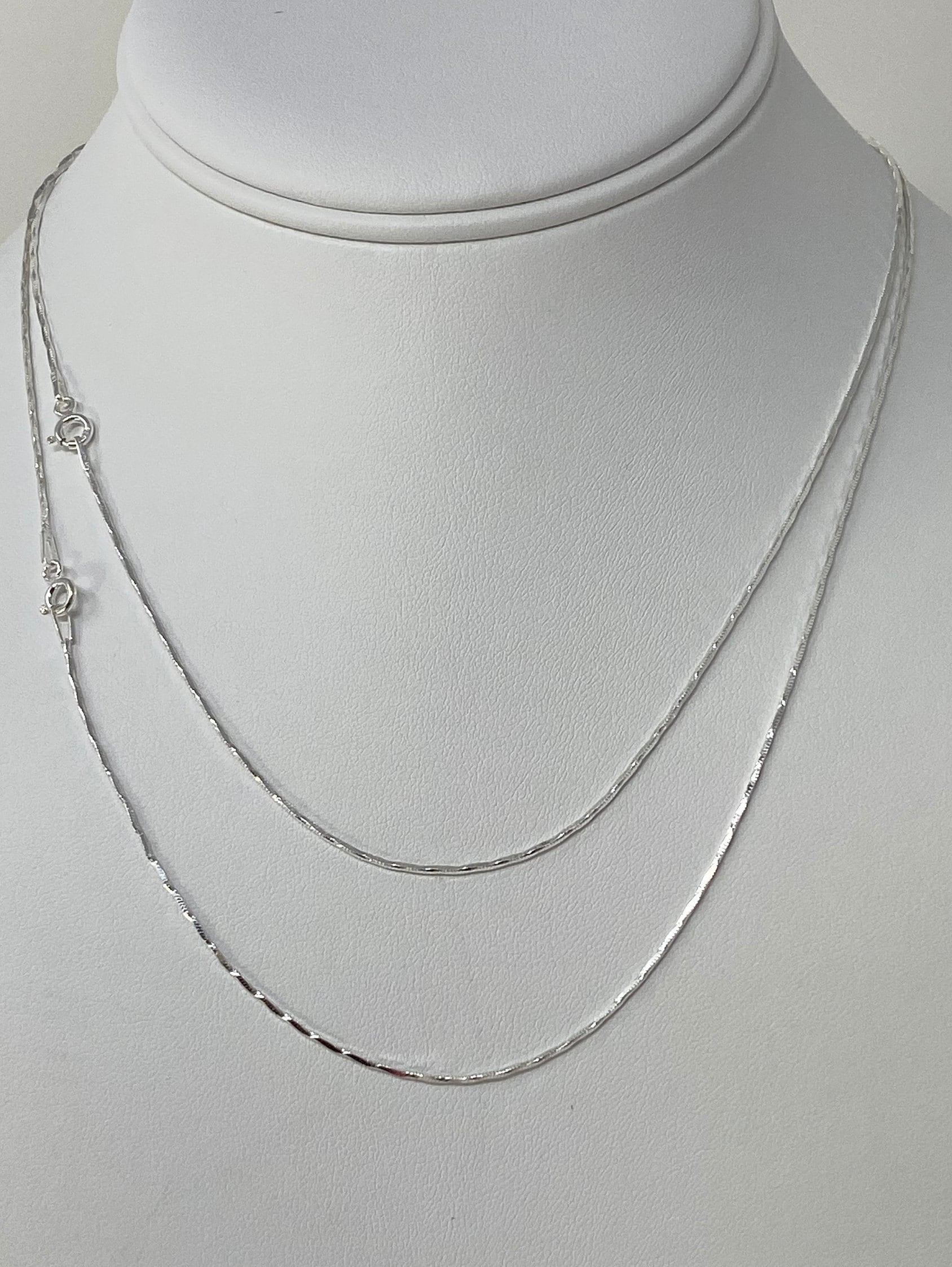 925 Sterling Silver Chain Square Snake Shiny Chain Slash Cut | Etsy